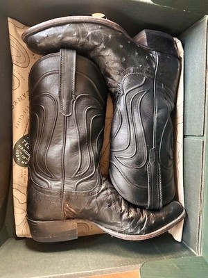 Hard to Find! Tecovas "The Wyatt" Boots - 11D Midnight Black Ostrich ...
