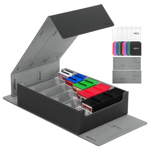 Trading Card Storage Box, 3800+ with 20 Colorful Dividers&5 Supporters ...