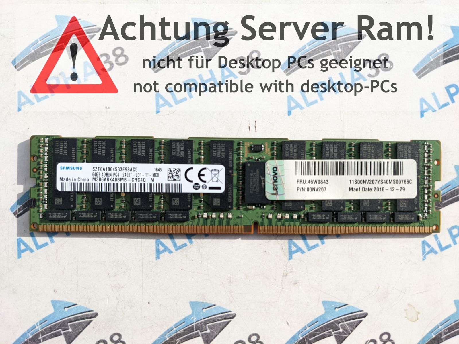 64 GB RDIMM ECC REG DDR4-2400 Fujitsu CELSIUS R940 & Power Server RAM ...