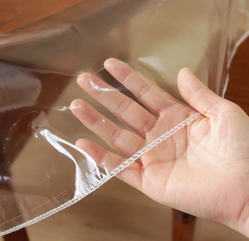 Clear Plastic Vinyl Fabric Table Cover Protector Tablecloth for Dining ...