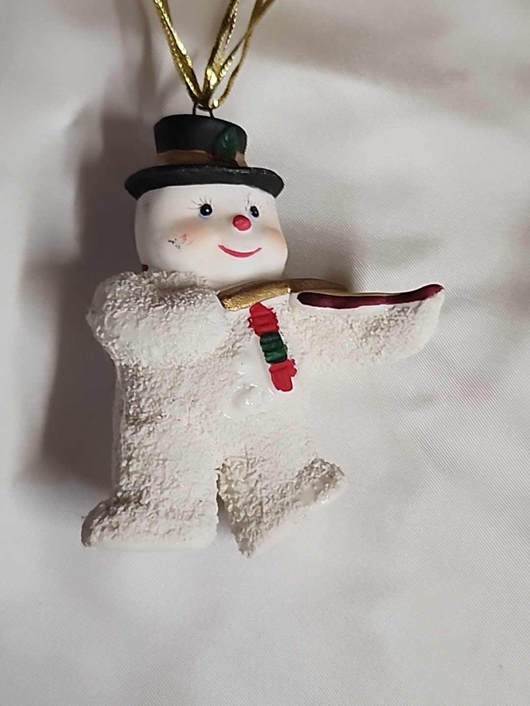 Parachuting Snowman Christmas Ornament Ceramic | eBay
