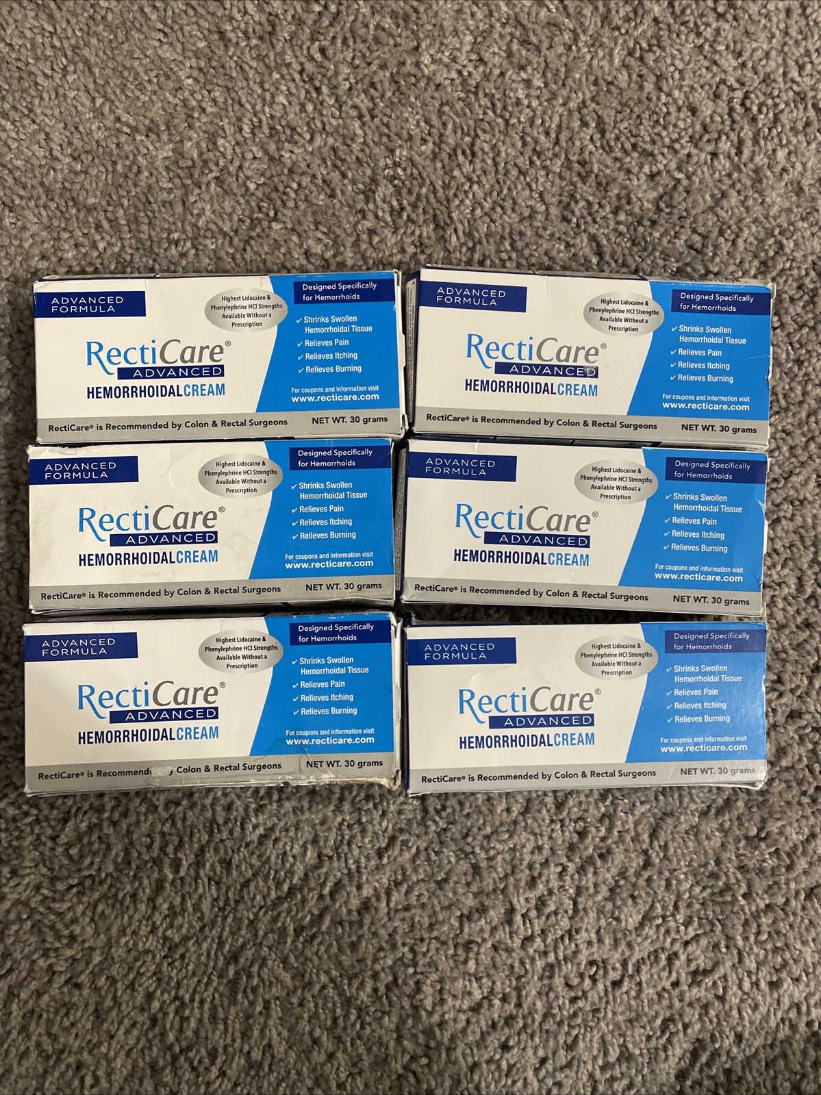 A LOT 6 Recticare Advanced Hemorrhoidal Cream - 30g New Exp 2/2026 | eBay