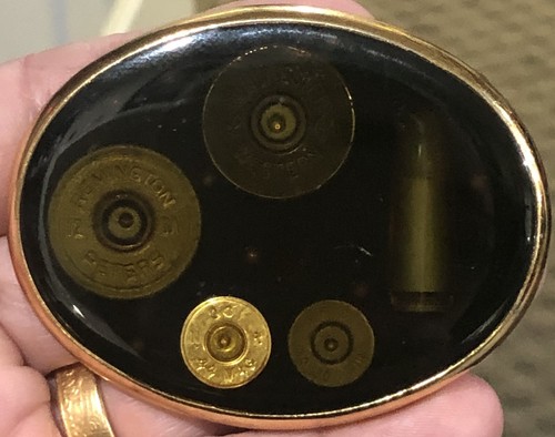 VINTAGE 1970S VON WEST~INLAID SHELL CASINGS~GUN BELT BUCKLE~FREE ...