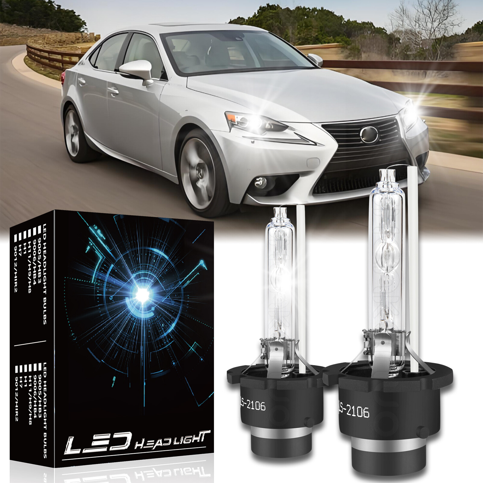 HID Xenon Headlight Bulb For Lexus IS250 2014-2015 High&Low Beam 35W ...