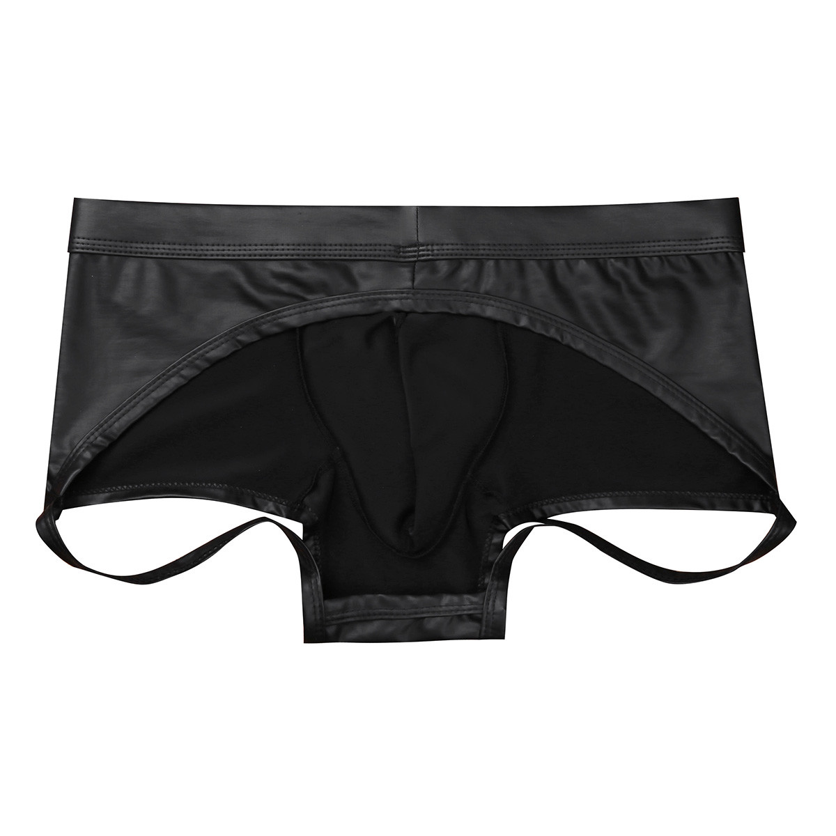 MEN Faux Leather PVC ZIPPED JOCK STRAP GAY THONGS SHORTS BRIEFS ...