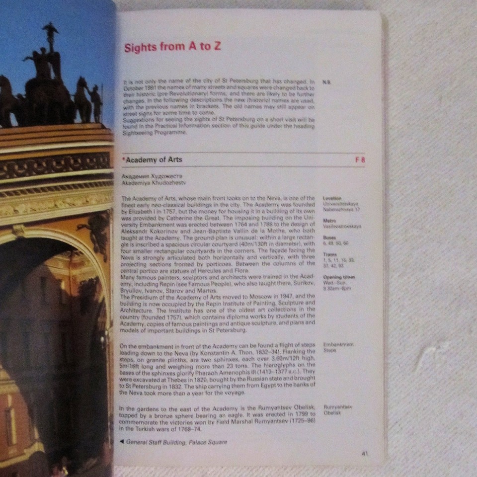 Baedeker's St Petersburg Travel Guide 1994 English Format Paperback ...