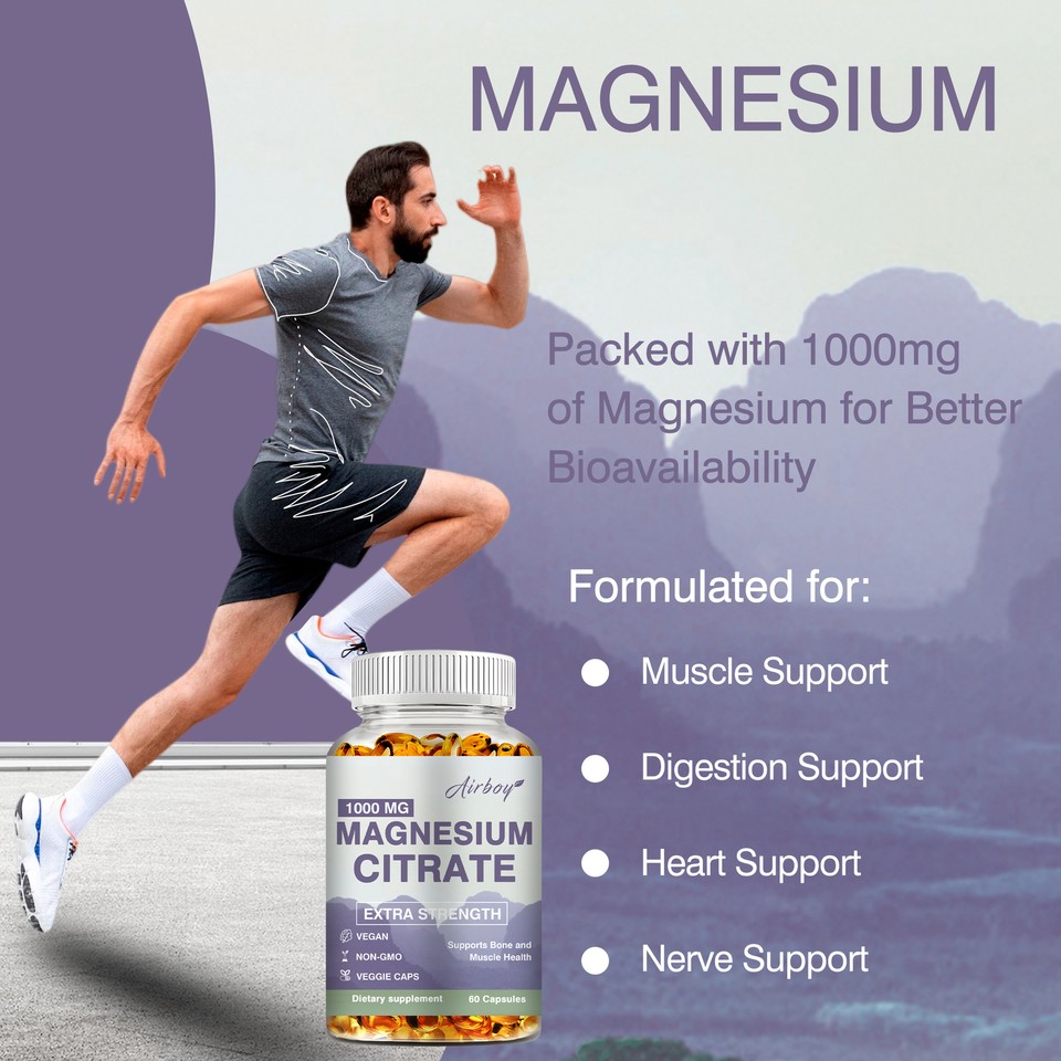 Magnesium Citrate 1000mg - Supports Digestive Health, Strong Bone ...