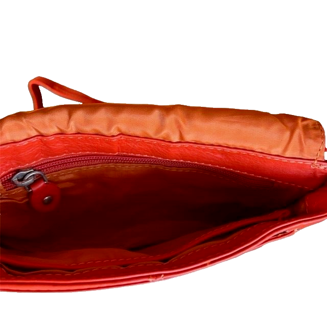 Bacci Small Leather Orange Crossbody Handbag, Purse | eBay