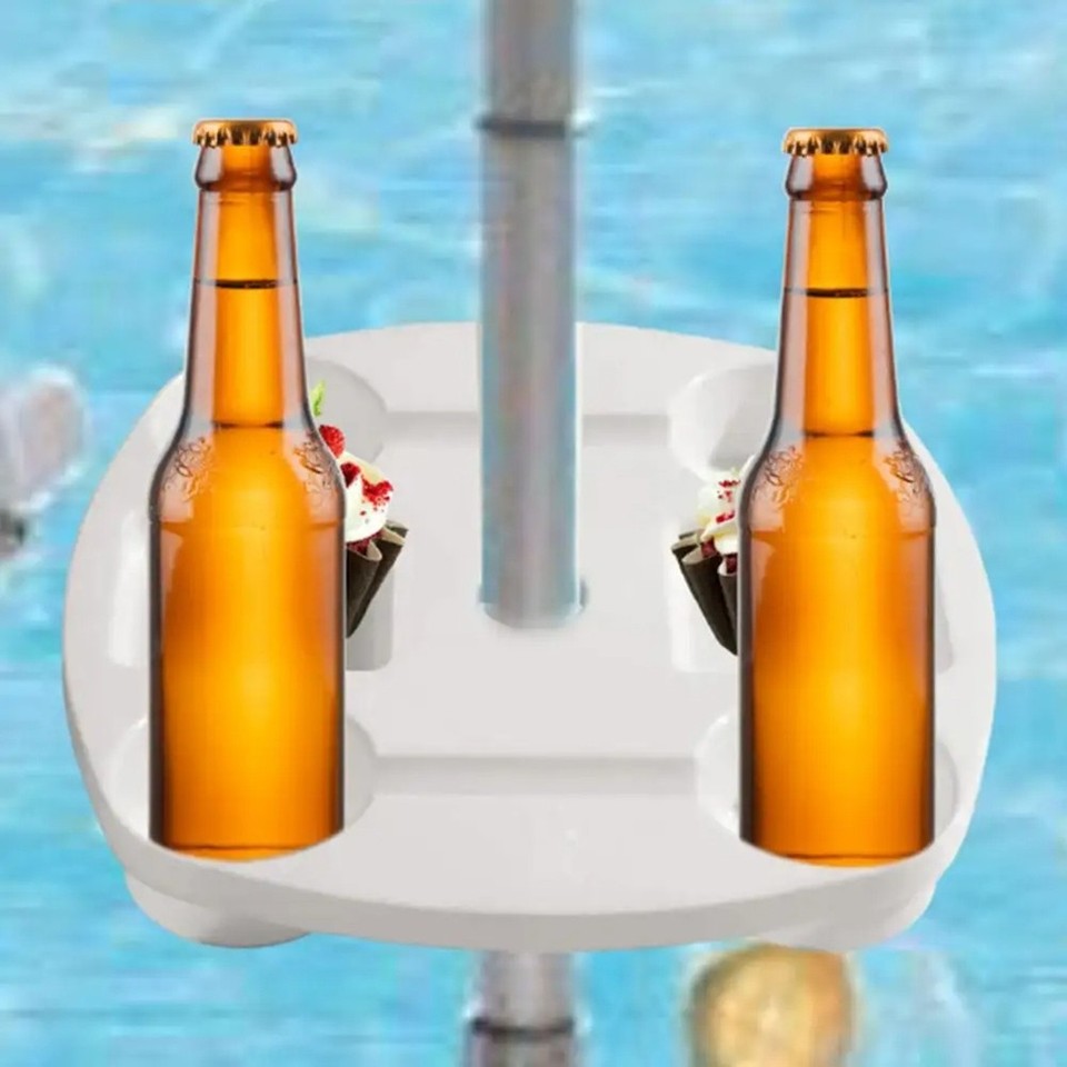 Patio Umbrella Table Tray Outdoor Umbrella Table Tray with 4 Cup ...