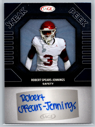 Robert Spears-Jennings 2025 Sage Low Series Sneak Peek Rookie Auto SPA-JRS | eBay