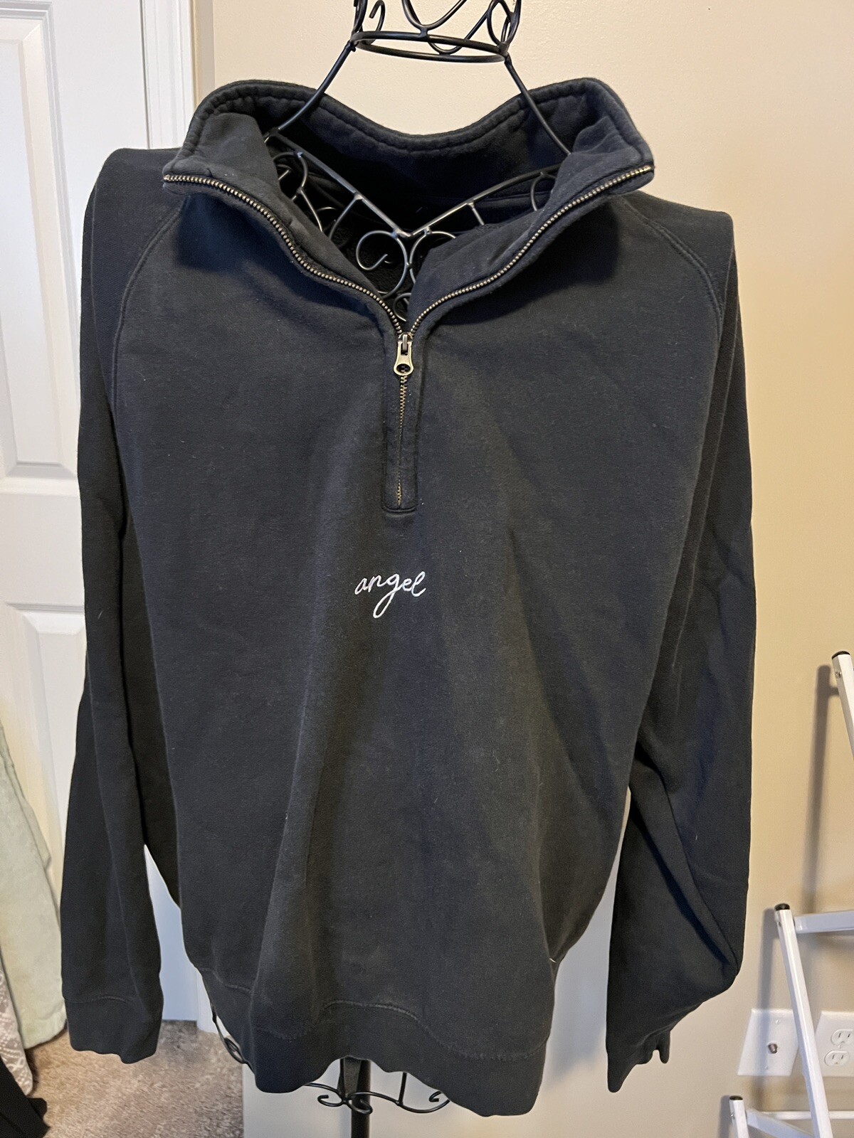 Women’s Angelle Collection Black Half Zip Size L - Gem