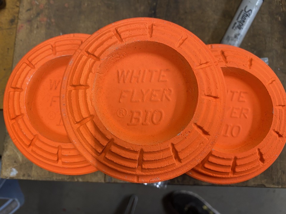 White Flyer Bio Orange Clay Targets 15CT Made In USA Clay Targets Skeet ...