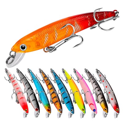 Lot 12Pcs Trolling Bait Minnow Fishing Lure Bass Crankbait Tackle ...