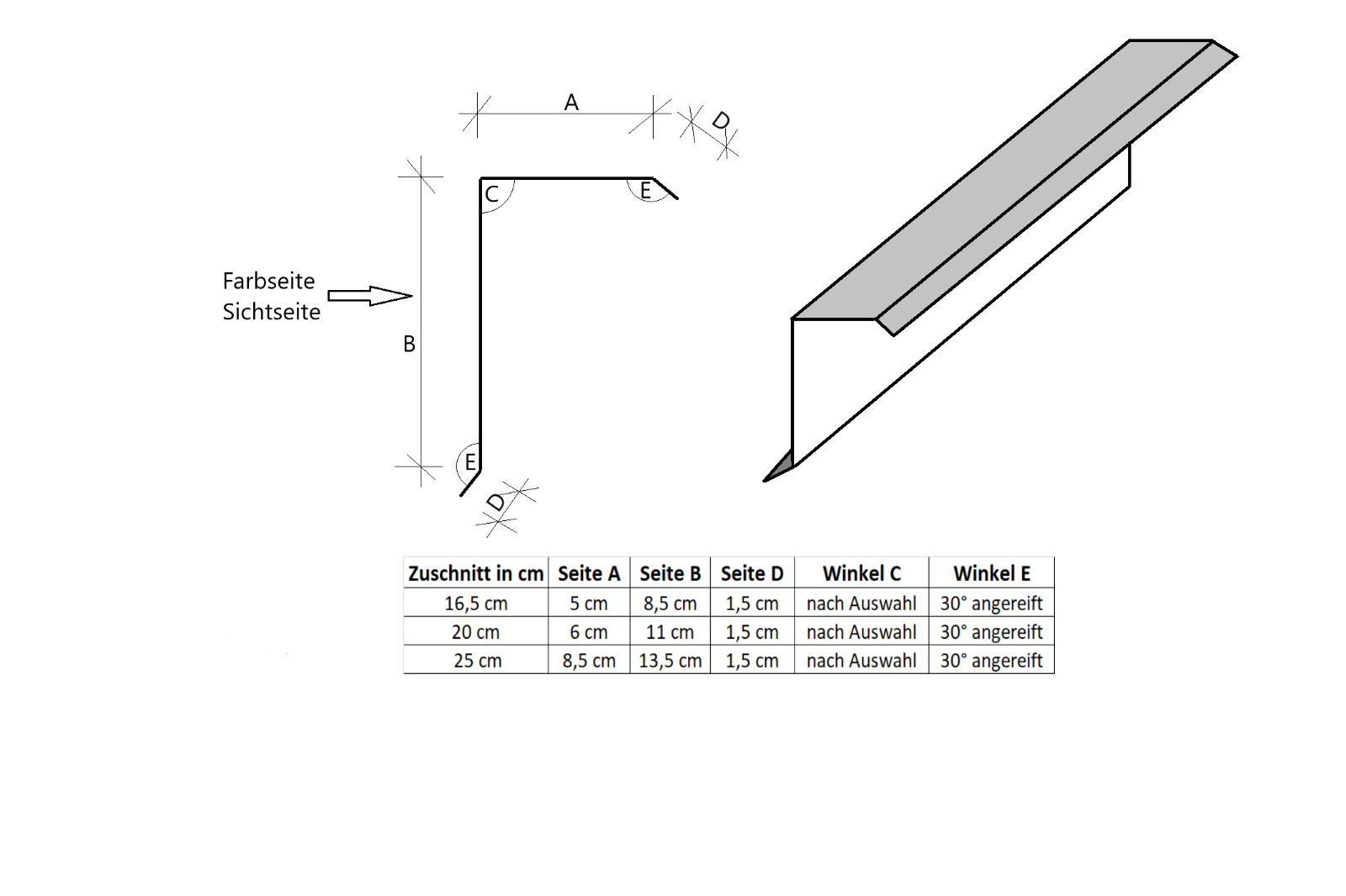 1 m Ortblech Ortgangblech Ortgang Flachdach Dachrand Dachrandblech Dach ...