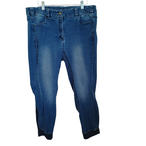 Ariat Riding Britches Blue Denim Jeans Straight Leg Jogger Womens size ...