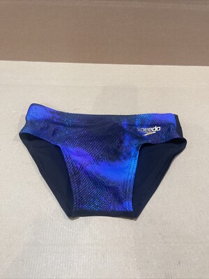 Speedo Men’s All Over Anti Slip Brief - Black/Blue/Purple - New Missing ...