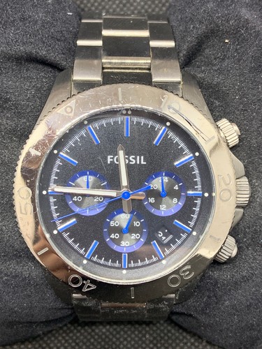 Fossil CH2869 Men's Watch Chronograph Black Dial Smoke Ion Plated ...