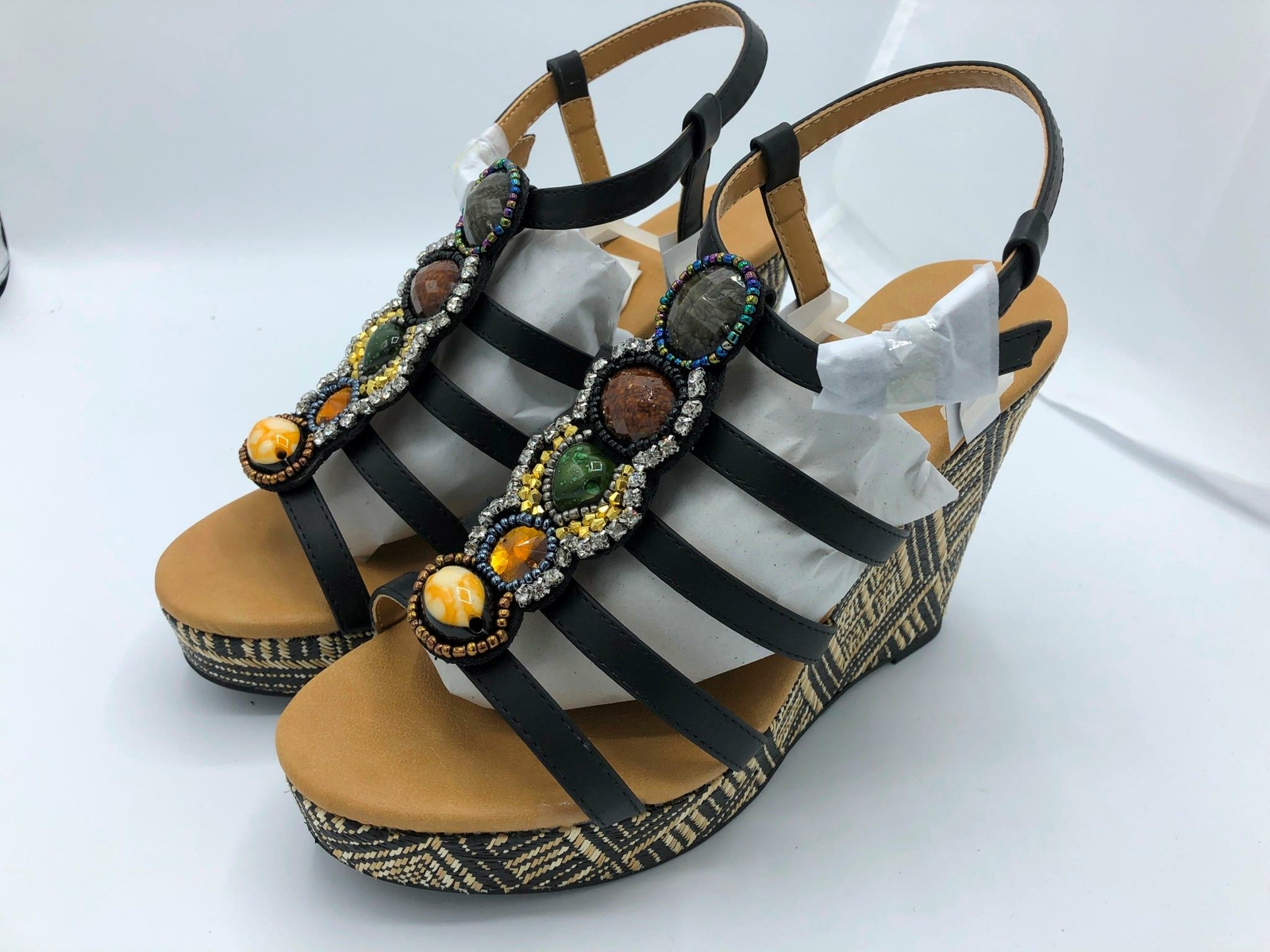 Dolce by Mojo Moxy Corona Wedge Sandals (2094) Geometric Black Size 9M ...