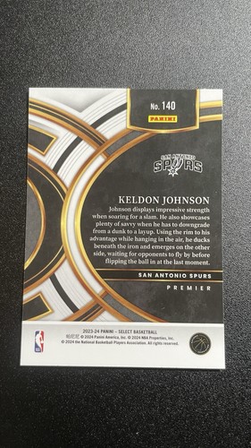 Keldon Johnson 2023-24 Select Premier Level Retail Blue Base #140 Spurs ...