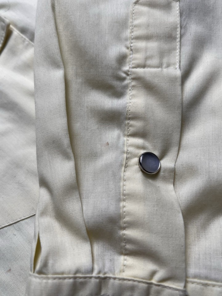 H Bar C Shirt Mens 16.5/33 Yellow Long Tail Pearl Snap Cowboy Rodeo ...