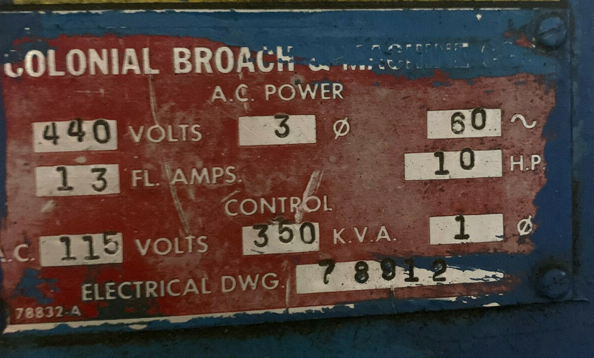 Colonial HD-5-24 Horizontal Broach 5 ton 24" stroke | eBay