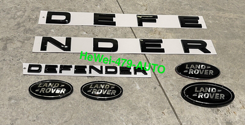 Black Bonnet & Tailgate Side Badge Decals for Land Rover Defender L663 ...