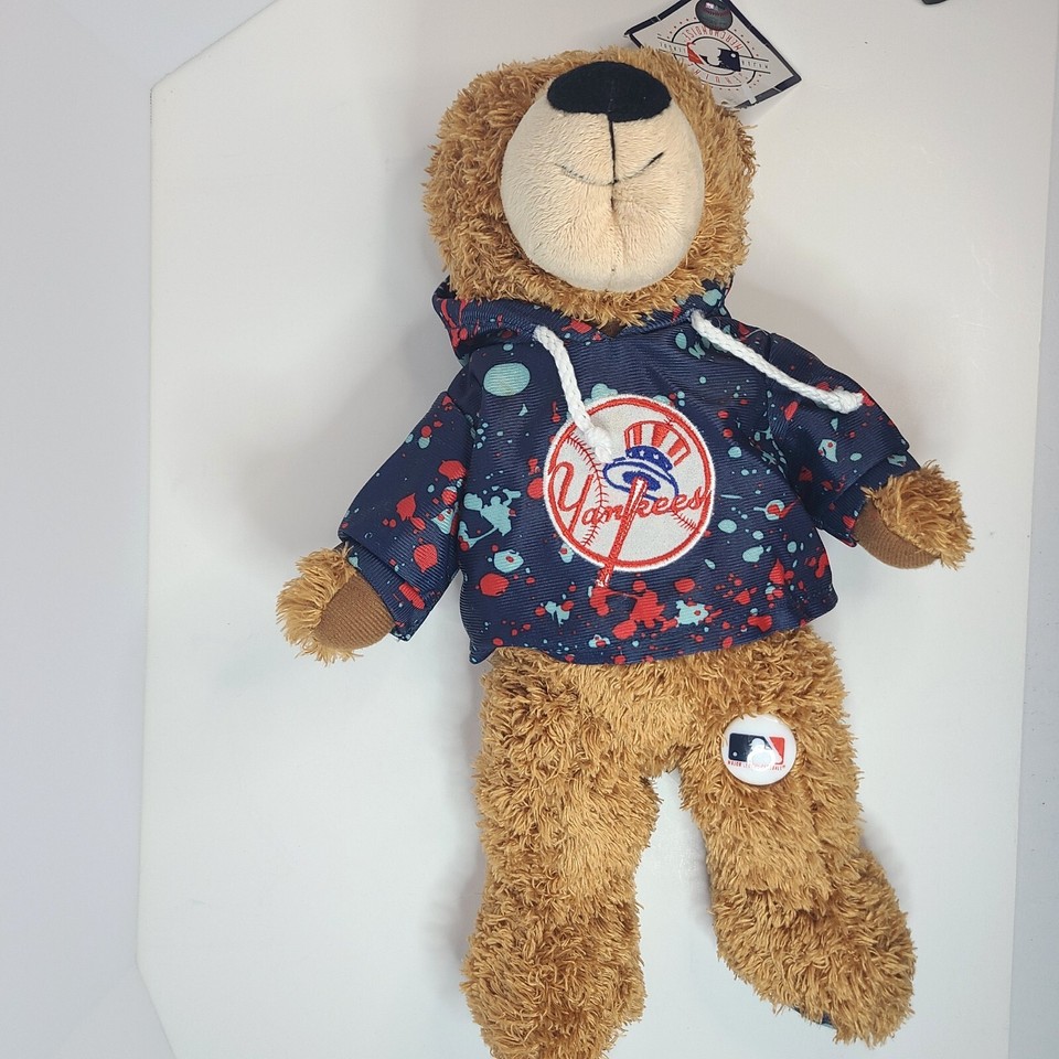 New York Yankees MLB Bear Plush Stuffed Animal Splatter Hoodie 14” Good ...