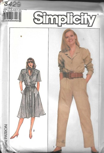 Vintage Simplicity #8429 Misses' Dress & Jumpsuit - Size 10-14 - UNCUT ...