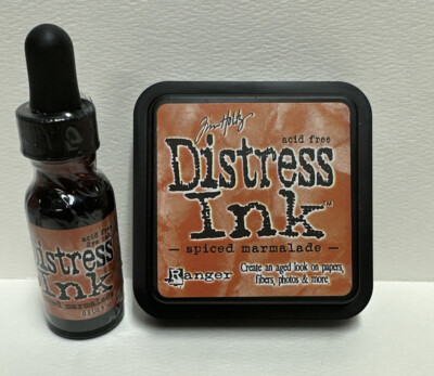 Ranger Tim Holtz Distress Ink Pad withink refill Spiced Marmalade, 3x3 ...