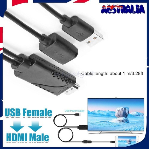 USB Female to HDMI Male 1080P HDTV TV Digital AV Adapter Cable Wire ...