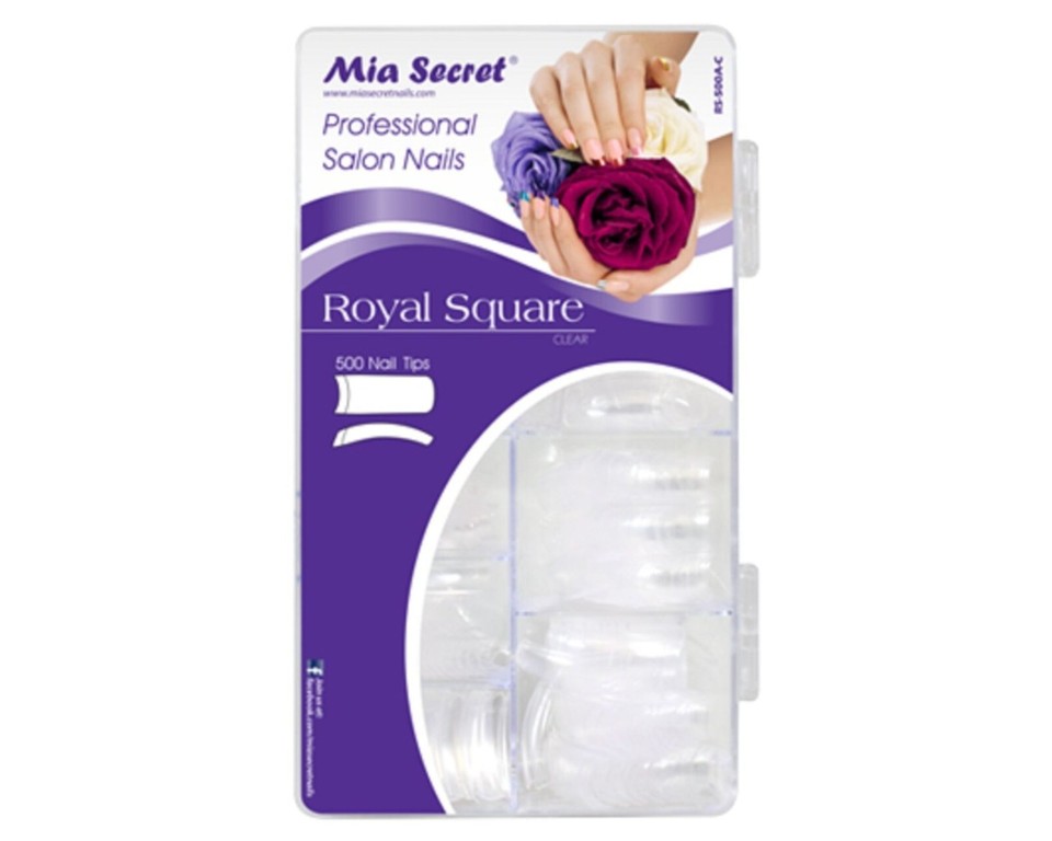 Mia Secret Nail Extension - Nail Tips ROYAL SQUARE- Clear ( 500 TIPS ...