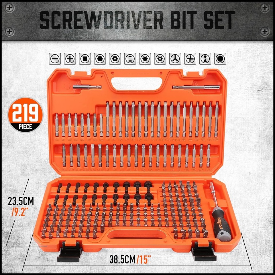 219pc Screwdriver Bit Tool Kit Set Craftsman Home Repair Juego ...