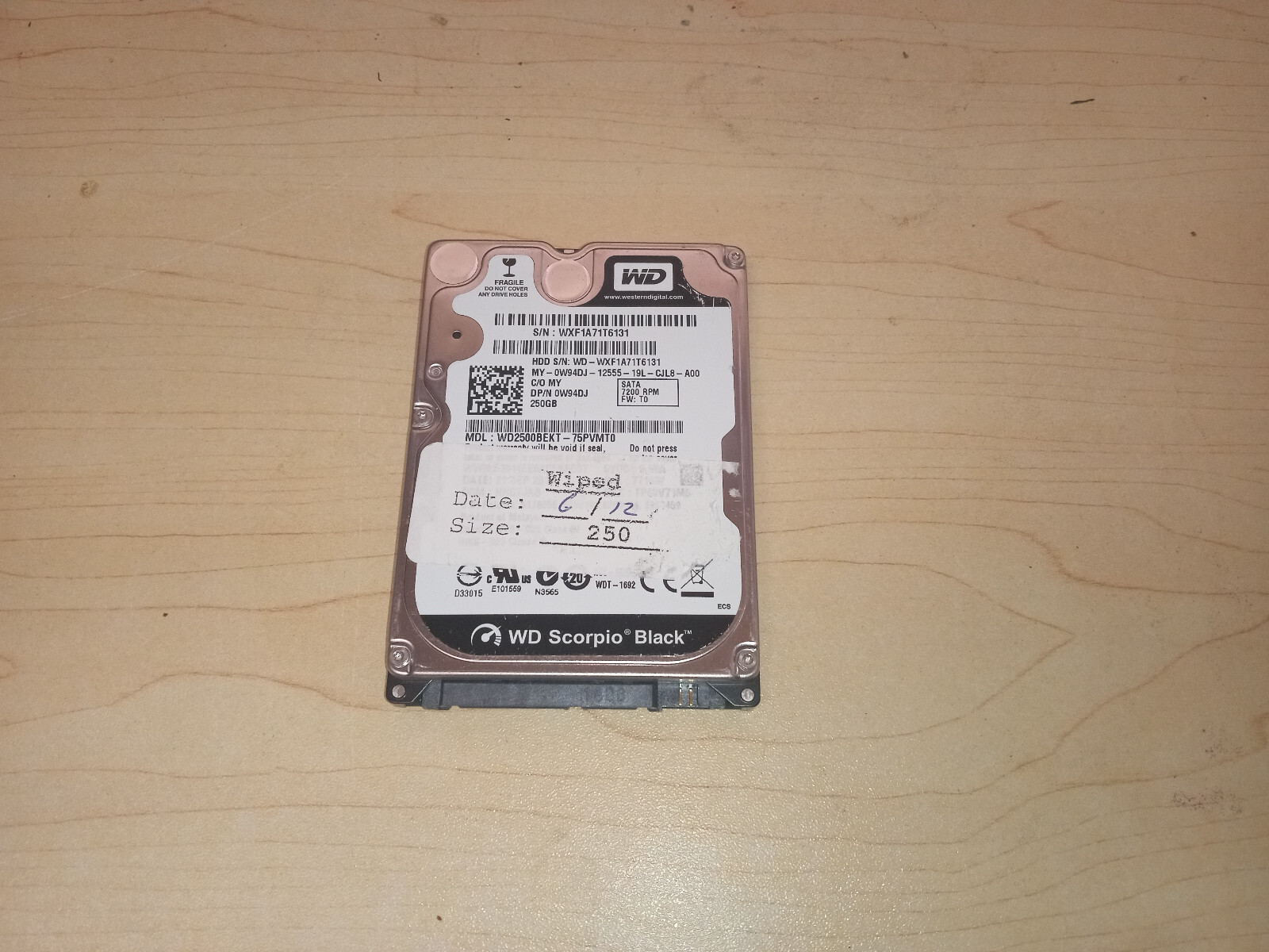 Western Digital Scorpio Black 2.5" laptop HDD - 250GB SATA 5400RPM ...