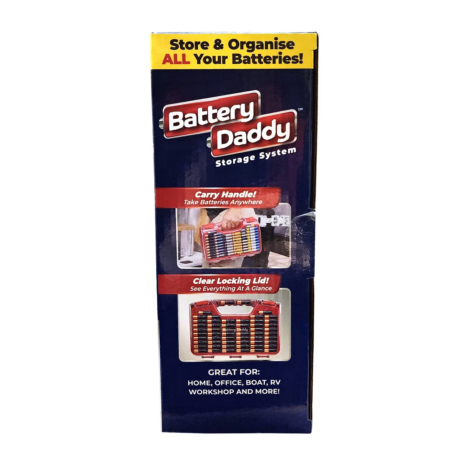Battery Daddy Battery Organiser and Storage Case with Tester Holds 174 ...
