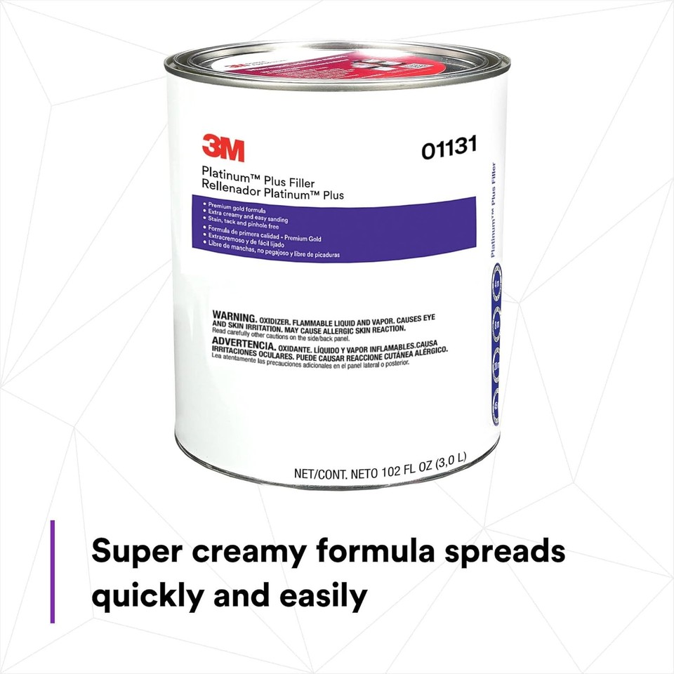3M Platinum Plus Filler 01131, Lightweight, Stain Free, Tack Free, 1 ...