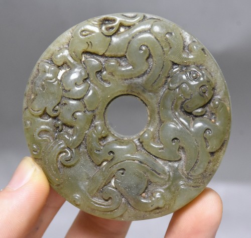 6CM China Hongshan Culture Old Jade Carve Fengshui Pixiu Beast Amulet ...