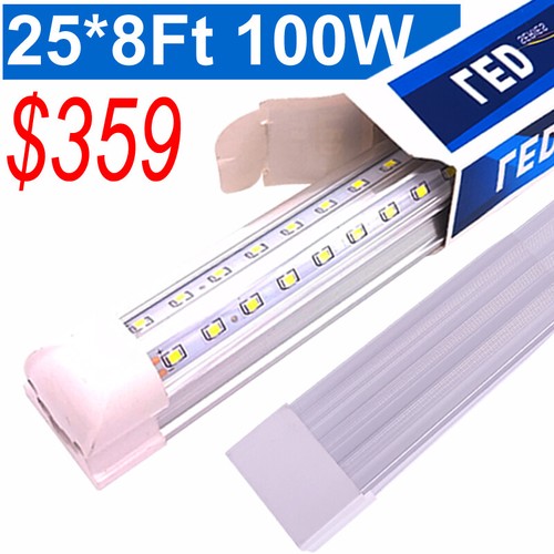 8FT Linkable Led Shop Light Fixture, T8 Integrated 8 Foot Led Tube ...