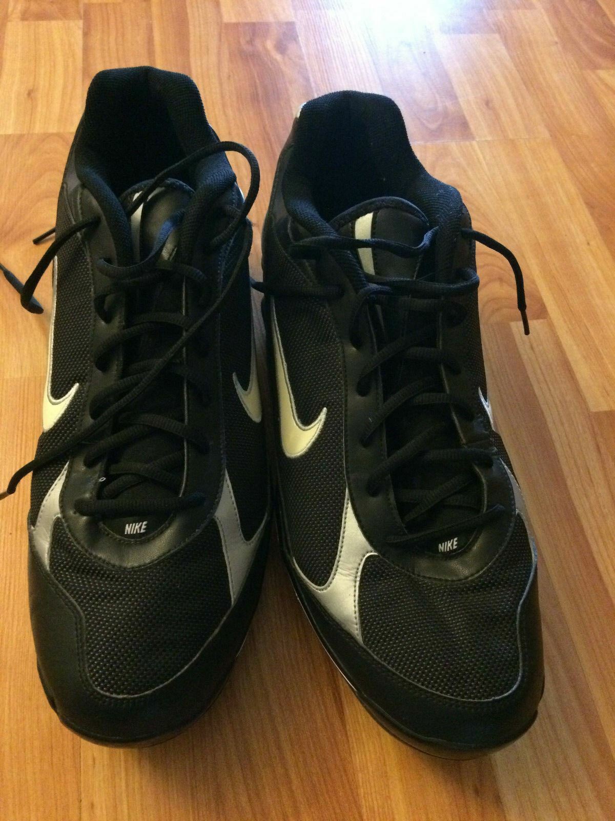 Nike Zoom Shox Baseball Shoes w/Cleats Black/White Size 16 317029-011 ...