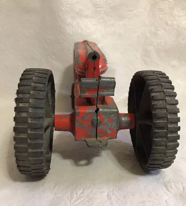 VTG HUBLEY Jr. Kiddie Toy 7" Narrow Front End Red Farm Tractor AS IS ...