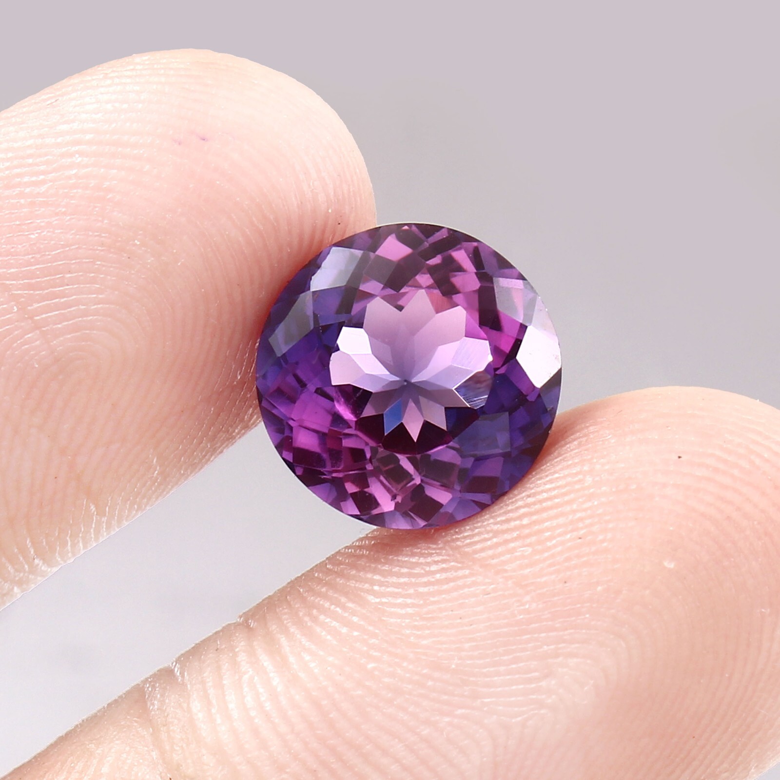 Natural Bi-Color Ceylon Purple Pink Sapphire Loose Round Gemstone Cut ...