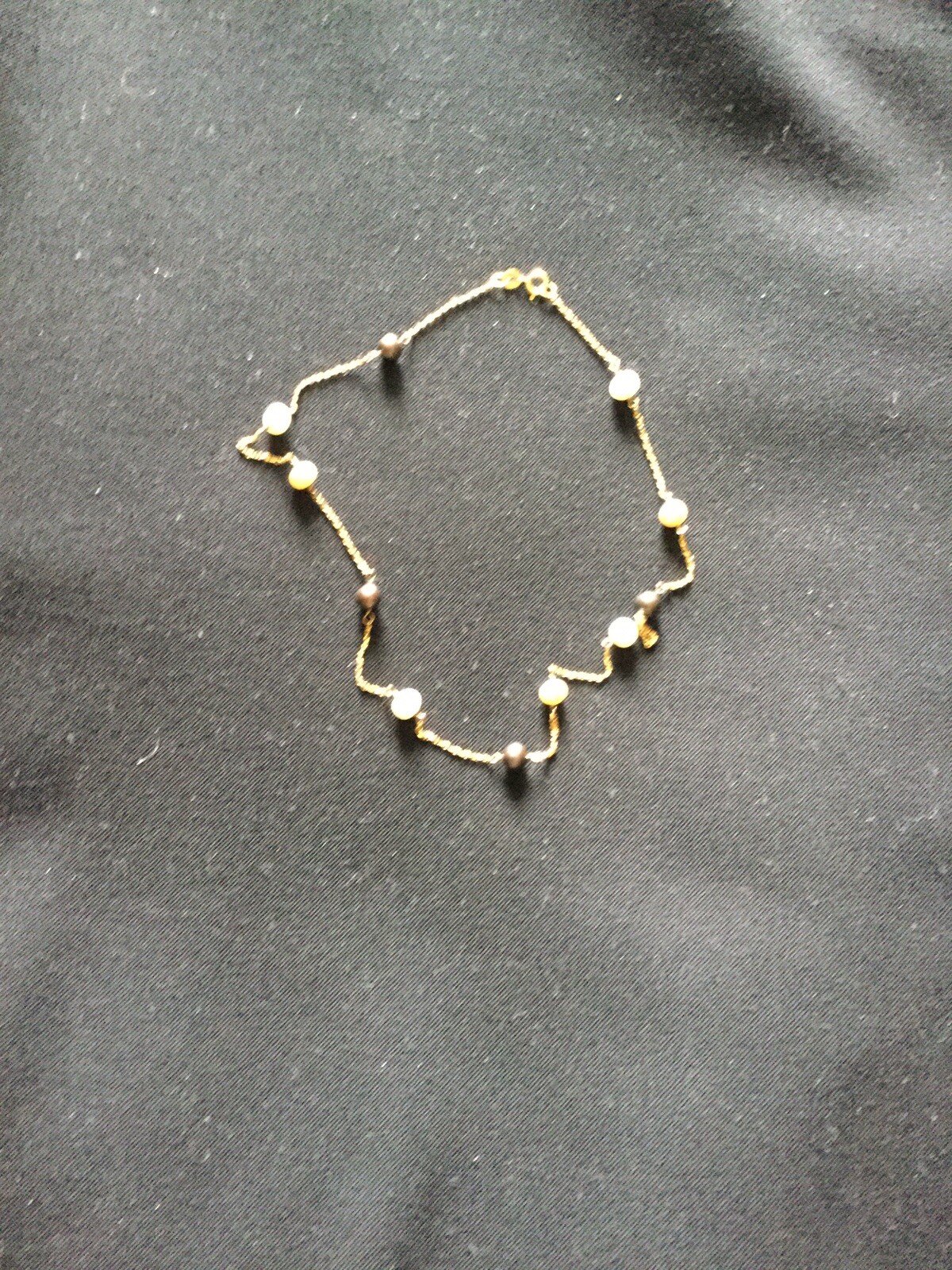 RCI 14K Yellow Gold Necklace with White and Gray Pearls 16" Classic ...