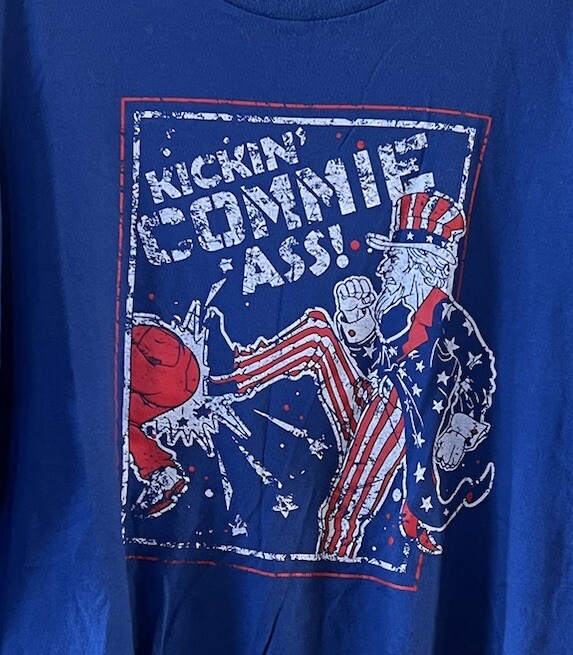 Grunt Style Kickin' Commie Ass! Uncle Sam Mens Blue T Shirt Size XL | eBay