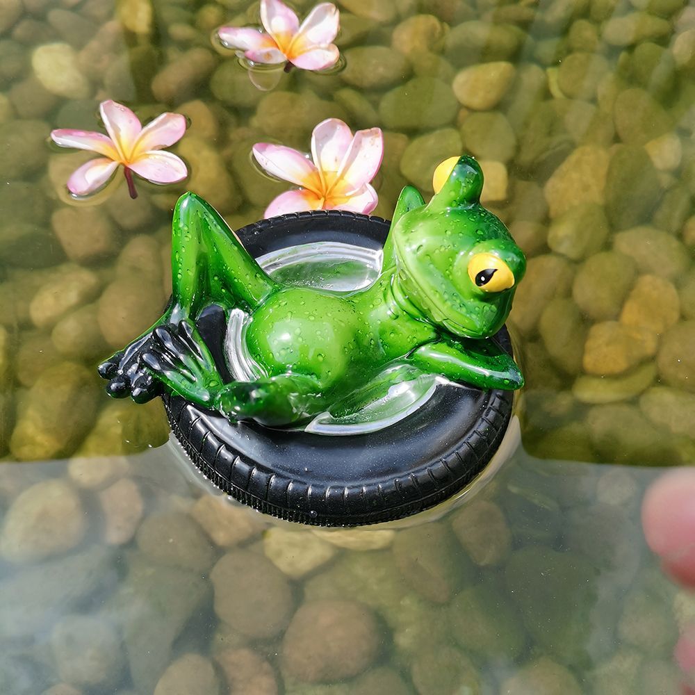 Raft for Pool Frog Sculpture Garden Pond Decorative Animal Statue Frog ...