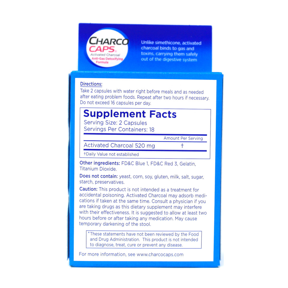 Charco Caps Anti-gas Formula 36 Capsules 260 MG EA for sale online | eBay