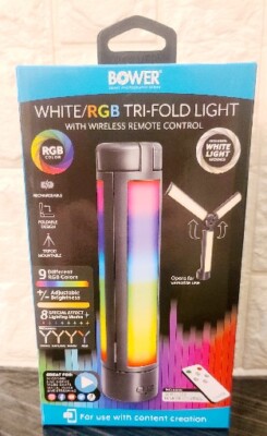 Bower White RGB Tri-Fold Light W/Wireless Remote Control - Brand New | eBay