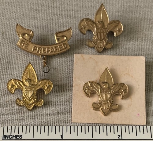 4 Vintage BOY SCOUTS OF AMERICA Rank Award PINS BSA Tenderfoot Second ...