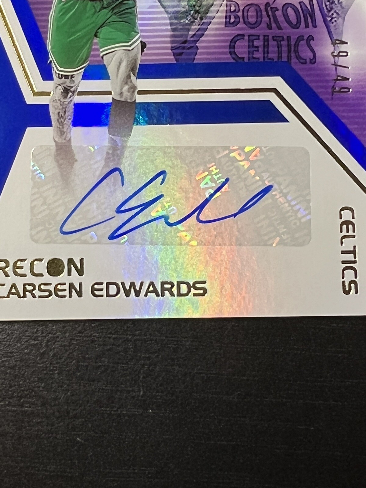 2020-21 Recon CARSEN EDWARDS Glorified Signatures Auto- 🔥#49/49 Last On ...