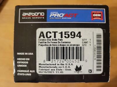 Disc Brake Pad Set-ProACT Ultra Premium Ceramic Pads Akebono ACT1594 | eBay