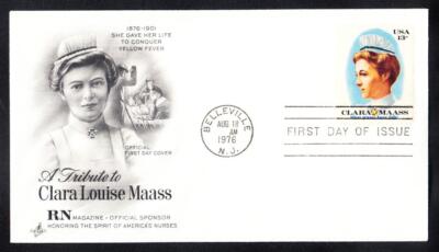 Famous Nurse CLARA MAASS 1699 Stamp RN Magazine First Day Cover FDC ...