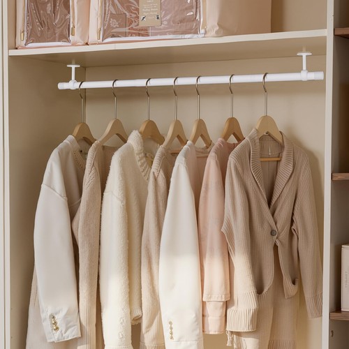 Closet Rod Hanging Clothes Adjustable Ceiling/Wall Mounted Heavy 17-67 ...